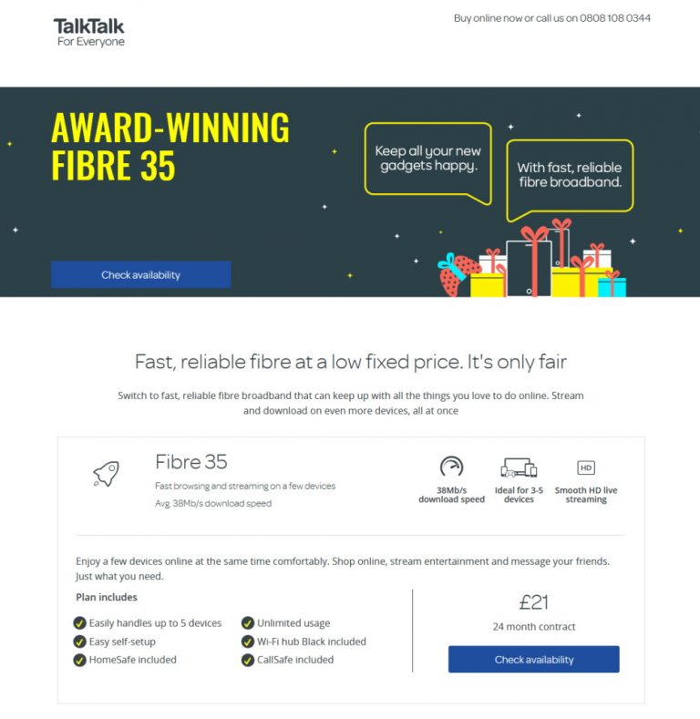 TalkTalk Broadband: Fibre 35, Fibre 65 & Fibre 150 Plans Compared
