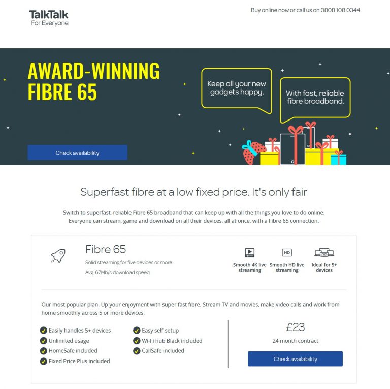 TalkTalk Broadband: Fibre 35, Fibre 65 & Fibre 150 Plans Compared