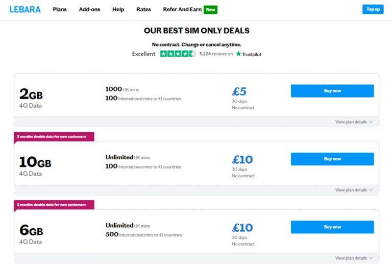 Lebara SIM Only Review: 5G Pay As You Go Bundles From £2.50/Month