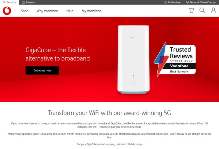 Vodafone GigaCube Review: 4G & 5G Home Broadband With No Landline