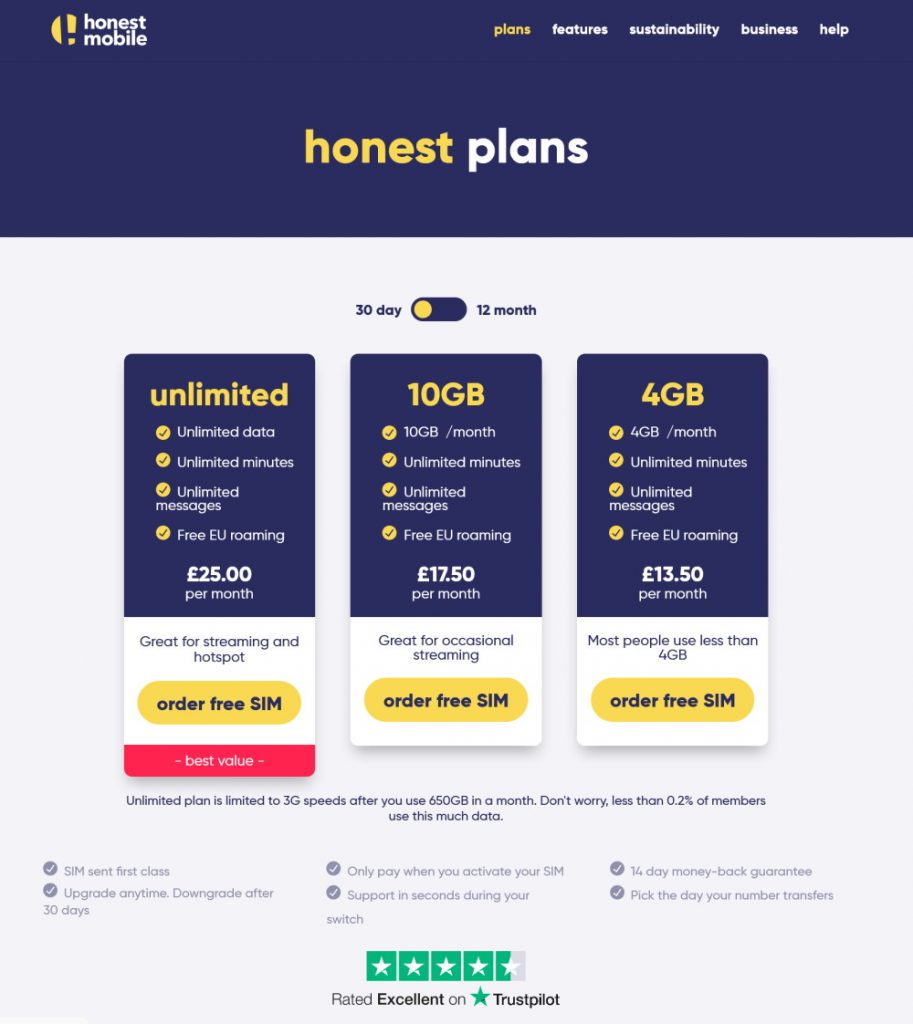 Honest Mobile Review: 5G SIMs With Carbon Removal & Loyalty Discount