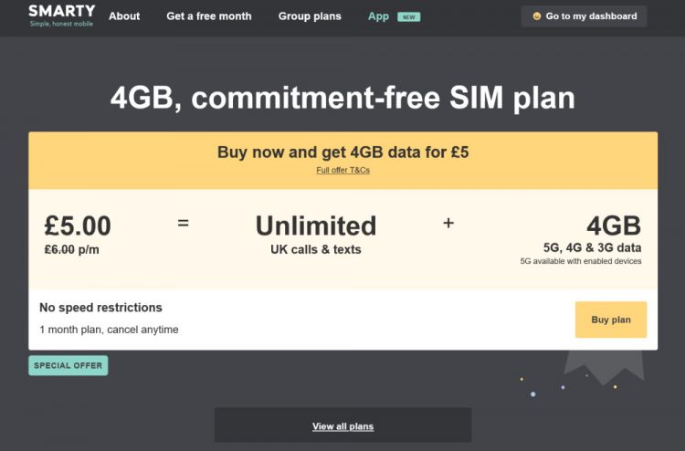 Smarty Mobile SIM Review: 4GB for £5, 12GB for £7 & Unlimited for £16