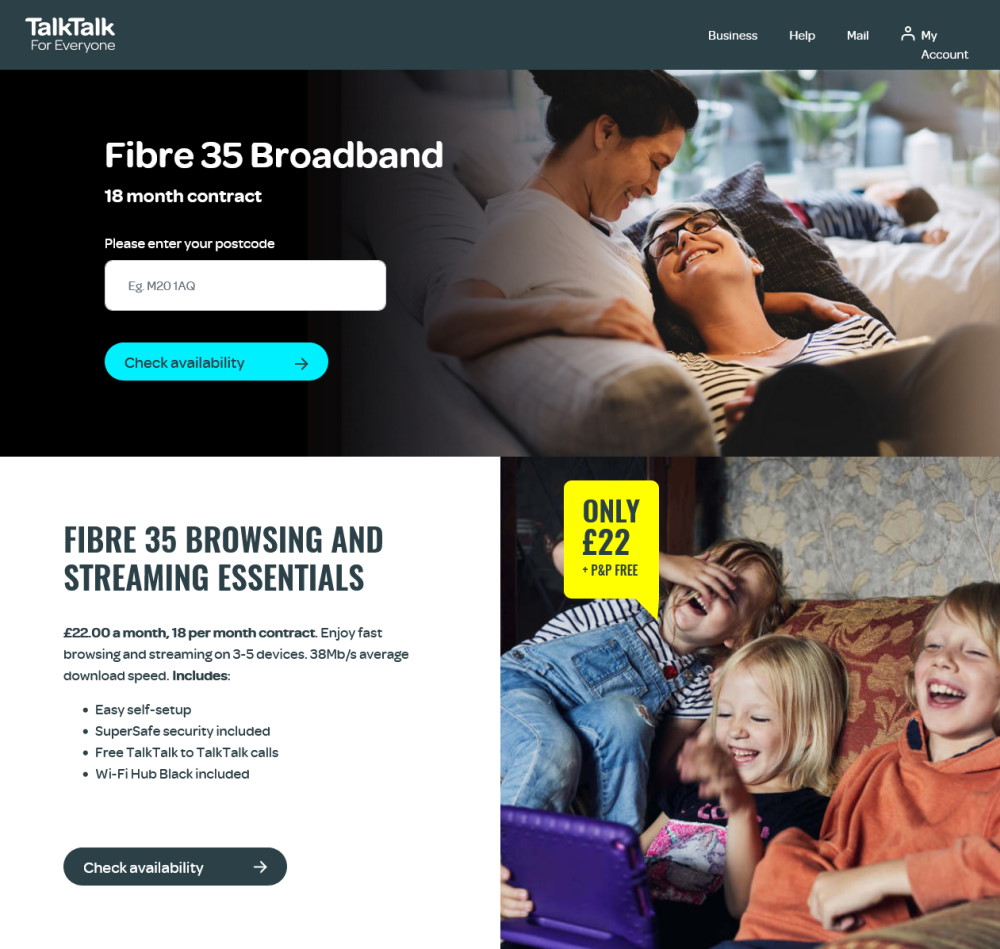 TalkTalk Fibre 35, Fibre 65 & Ultrafast Broadband Plans Compared