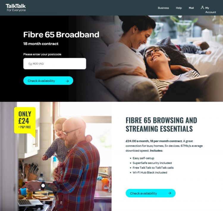 TalkTalk Fibre 35, Fibre 65 & Ultrafast Broadband Plans Compared