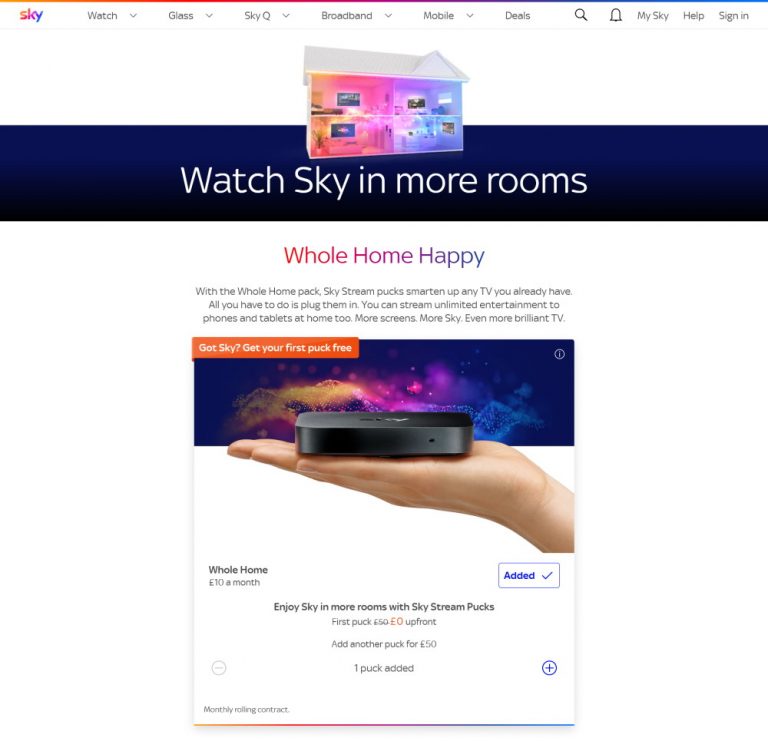 Sky Whole Home: Watch Sky TV In Multiple Rooms Using A Puck