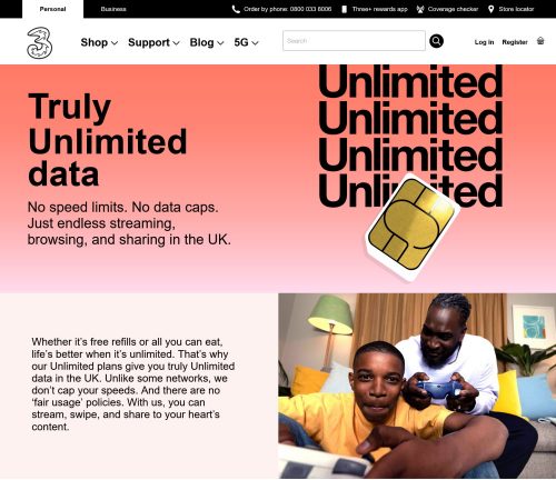 Three £18 Unlimited Data Plan: Exclusive Deals With 5G Data