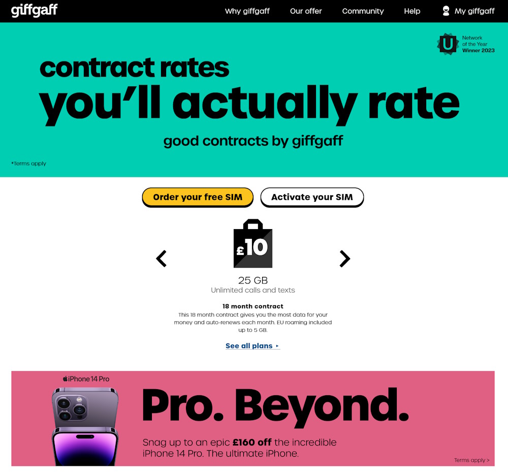 giffgaff Contracts: Flexible 18 Month Plans With More Data