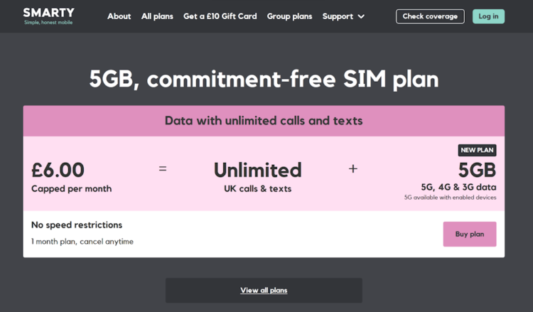 Smarty Mobile SIM Review: 5GB for £6 & 80GB Data for £8