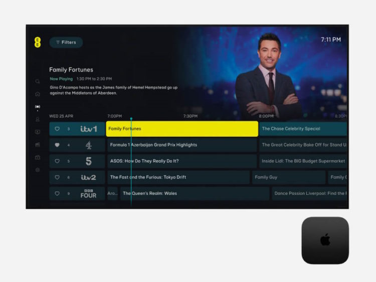 EE TV Channels: Entertainment, Big Entertainment, Sport & Big Sport